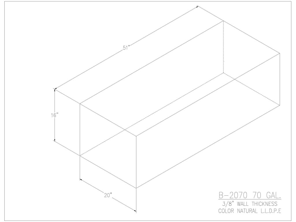 70 Gallon Blank Water/Holding Tank - B-2070 - Trionic Corp - Trionic ...