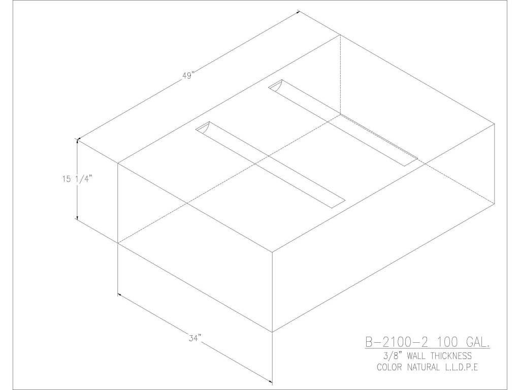 100 Gallon Blank Water/Holding Tank - B-2100-2 - Trionic Corp - Trionic ...