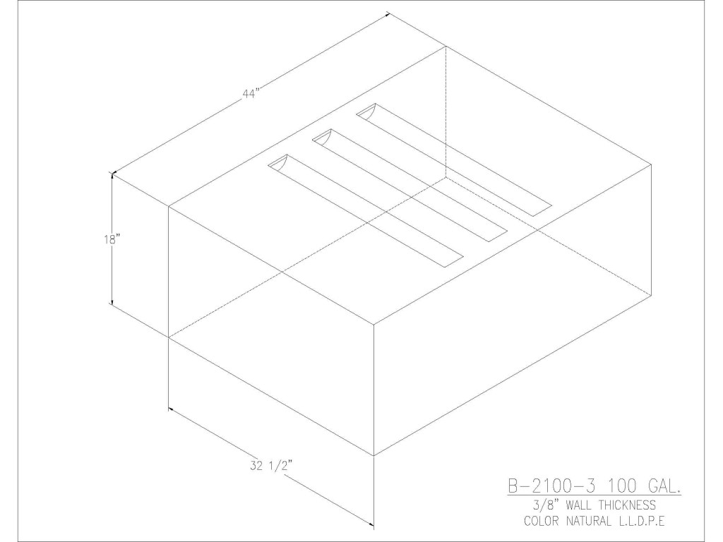 100 Gallon Blank Water/Holding Tank - B-2100-3 - Trionic Corp - Trionic ...